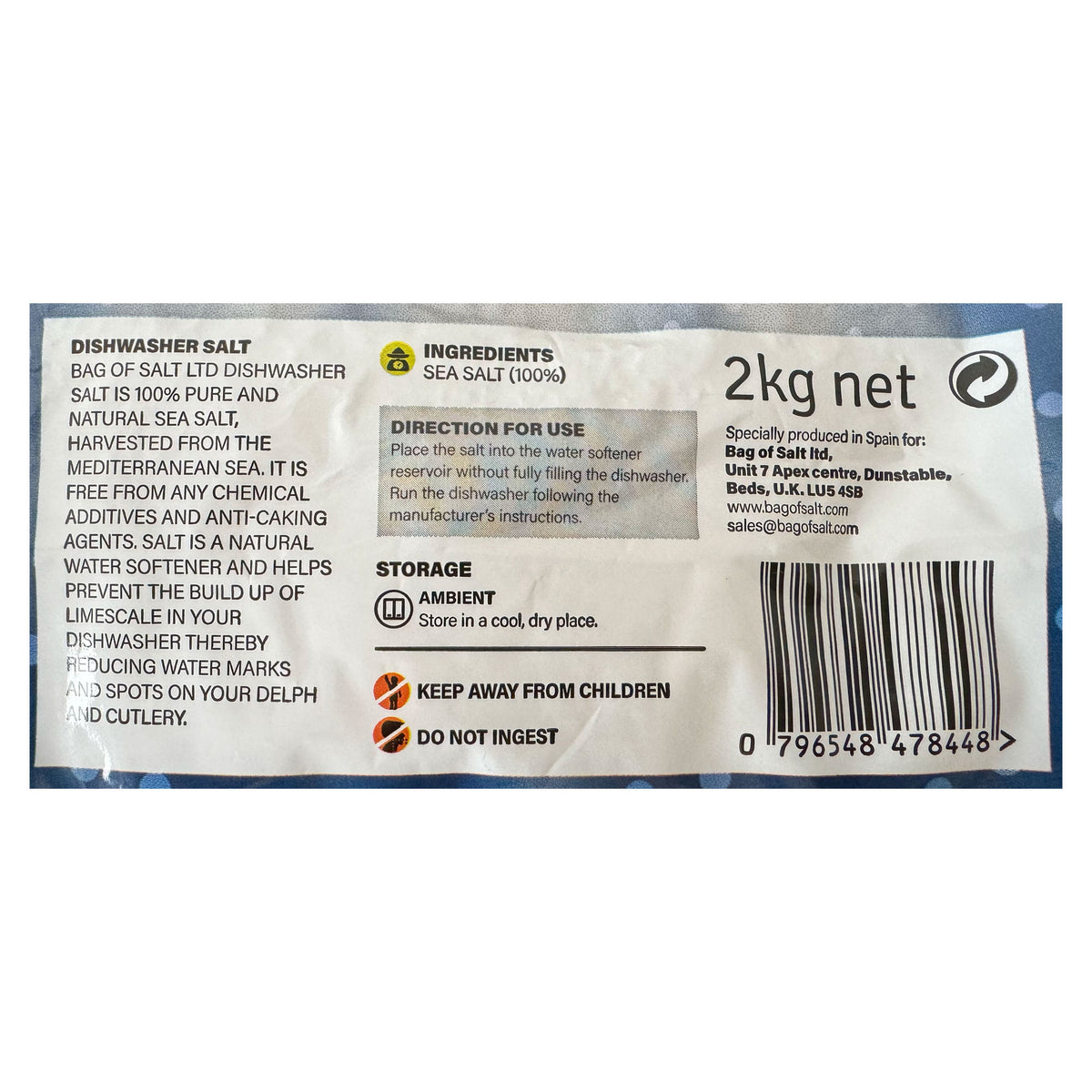 Dishwasher Salt 504 packs X 2 KG – Bag of Salt